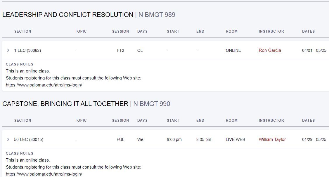 Project Management Program - Business Administration Department