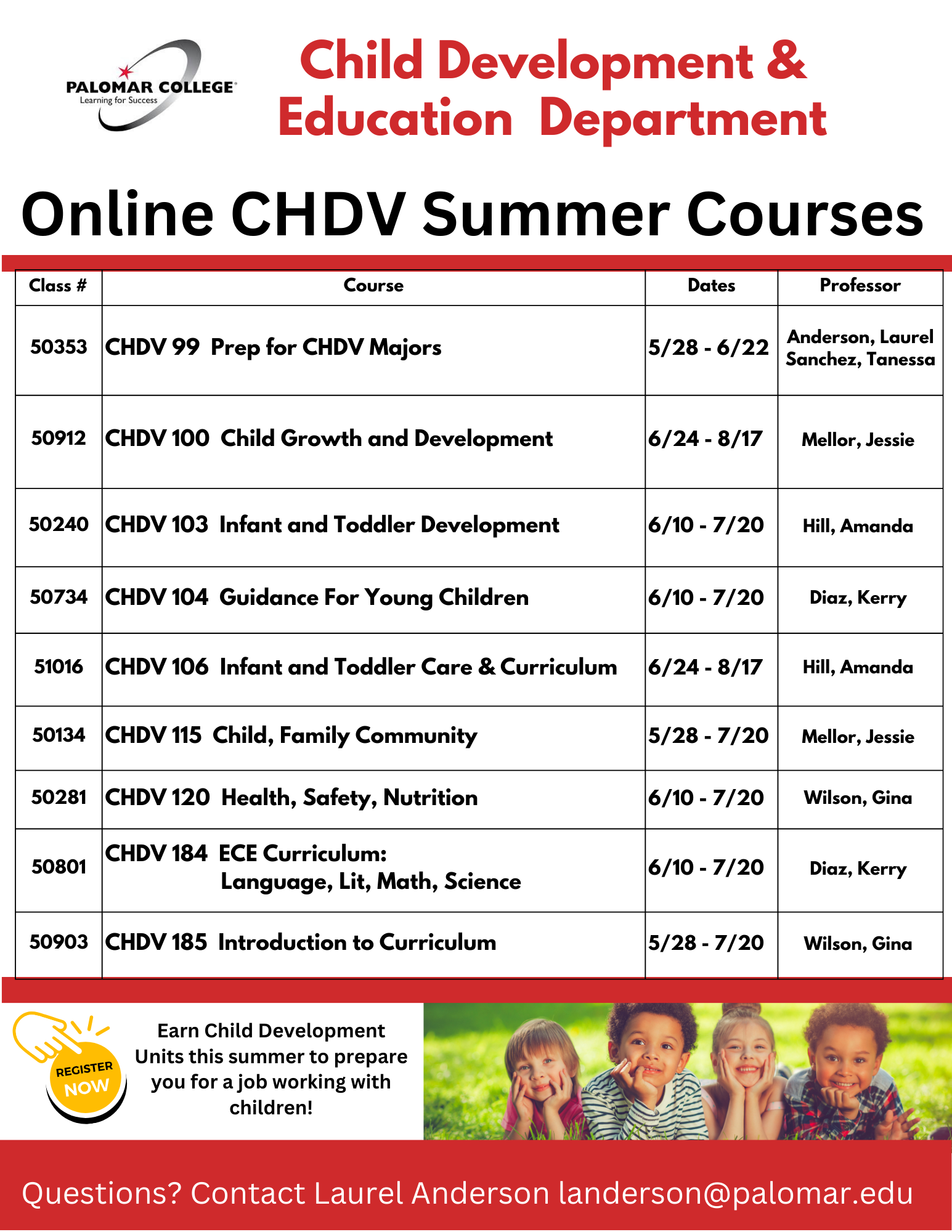 Announcements – Child Development & Education Department