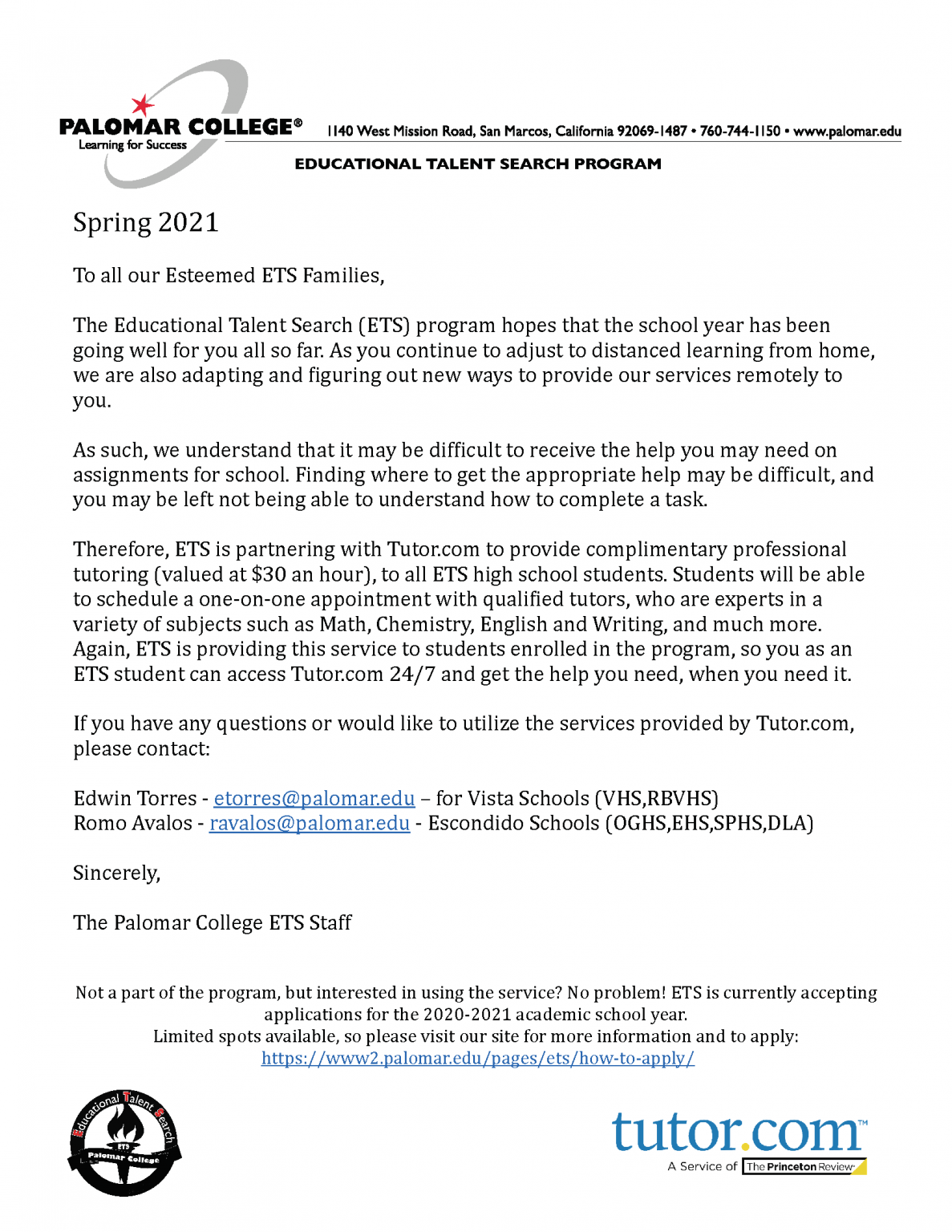 Upcoming Events and Announcements – Educational Talent Search (ETS)