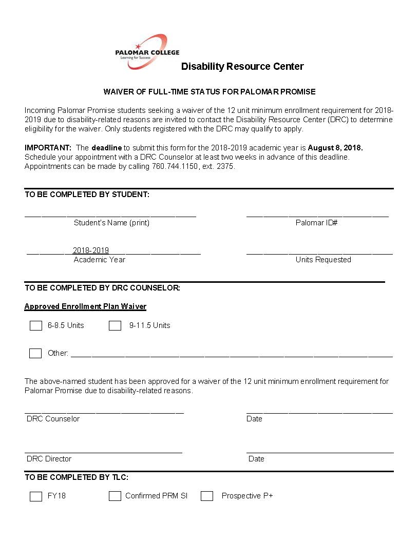 Appeals and Waivers – First-Year Experience