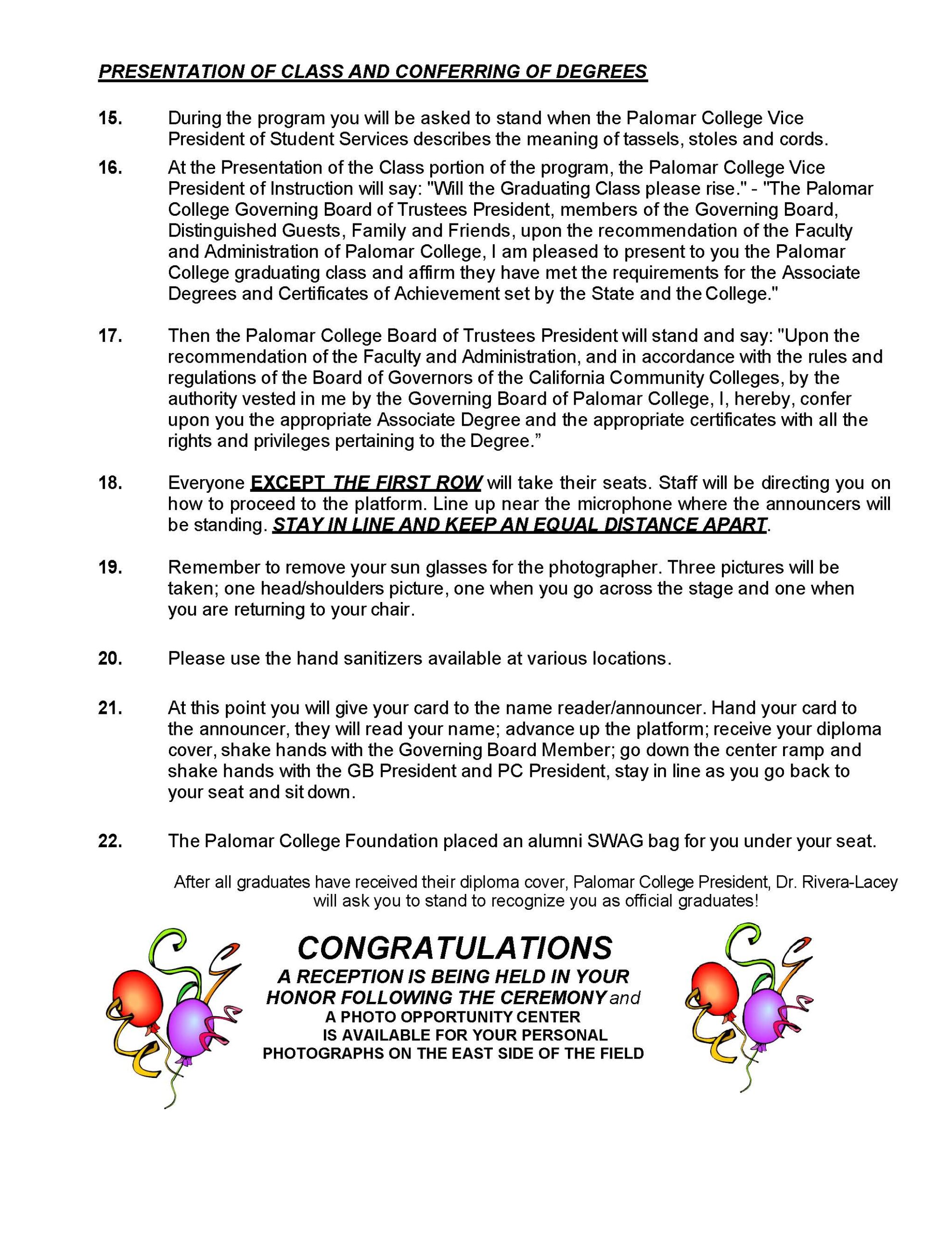 Commencement Information – Information Services