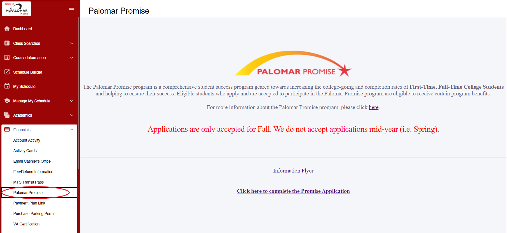 Application – Palomar Promise