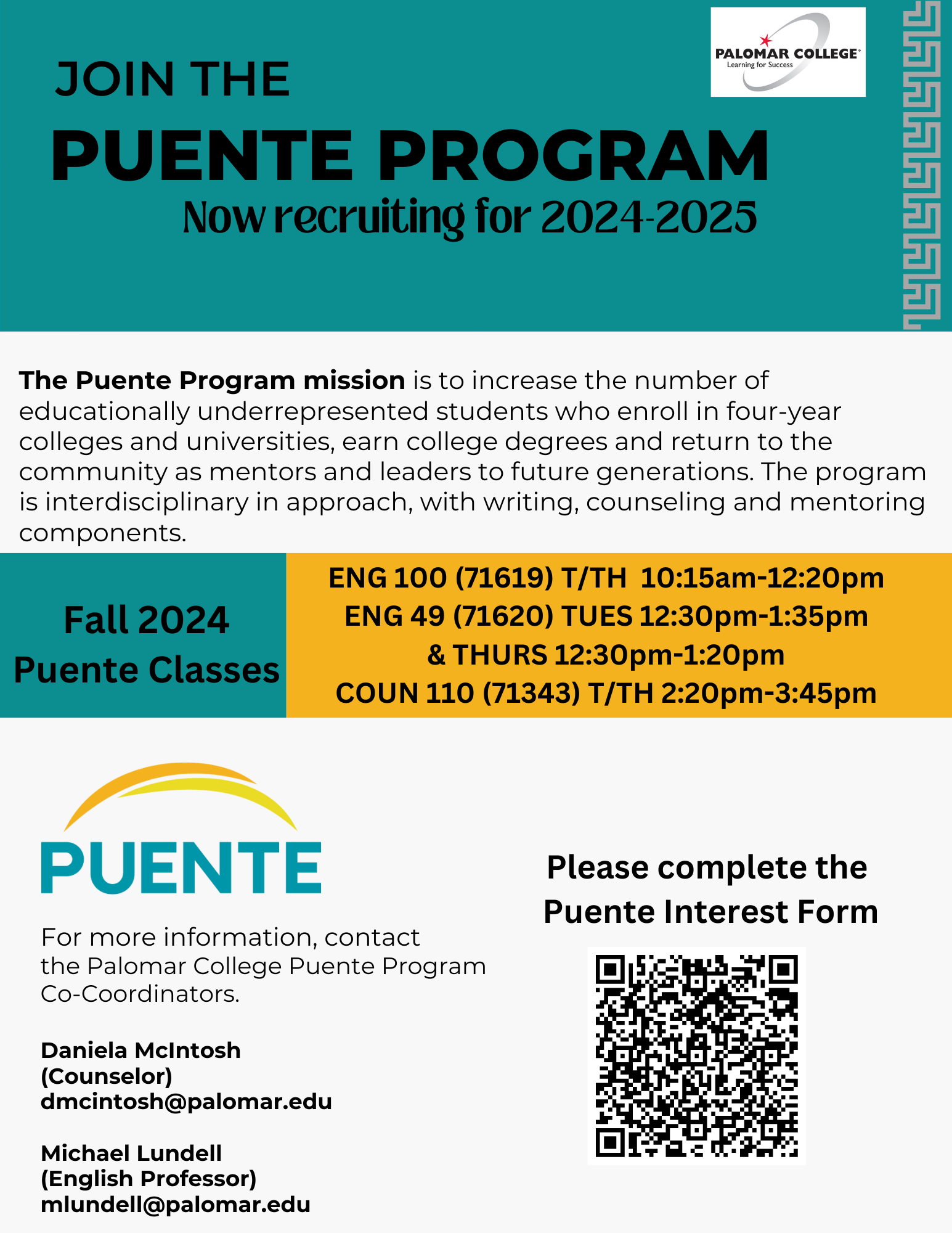 Join the Puente Program – The Puente Project at Palomar College