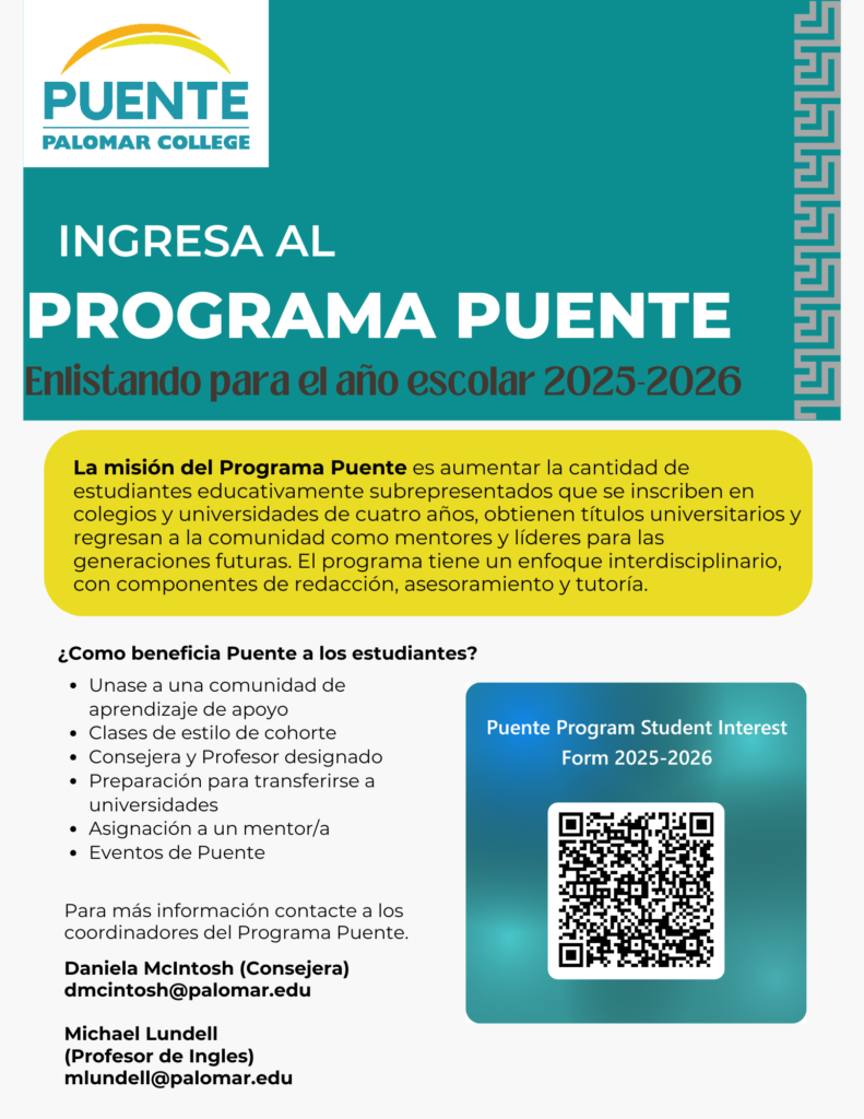 Join the Puente Program – The Puente Project at Palomar College