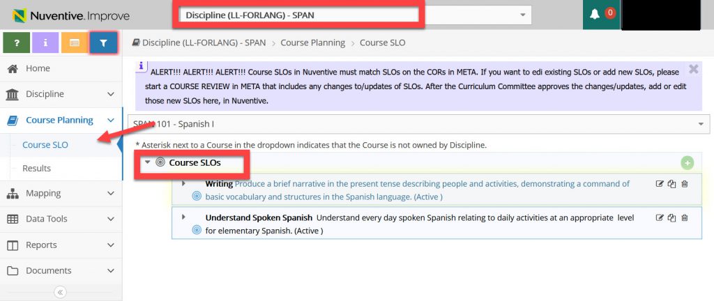 Nuventive Improve – Student Learning Outcomes