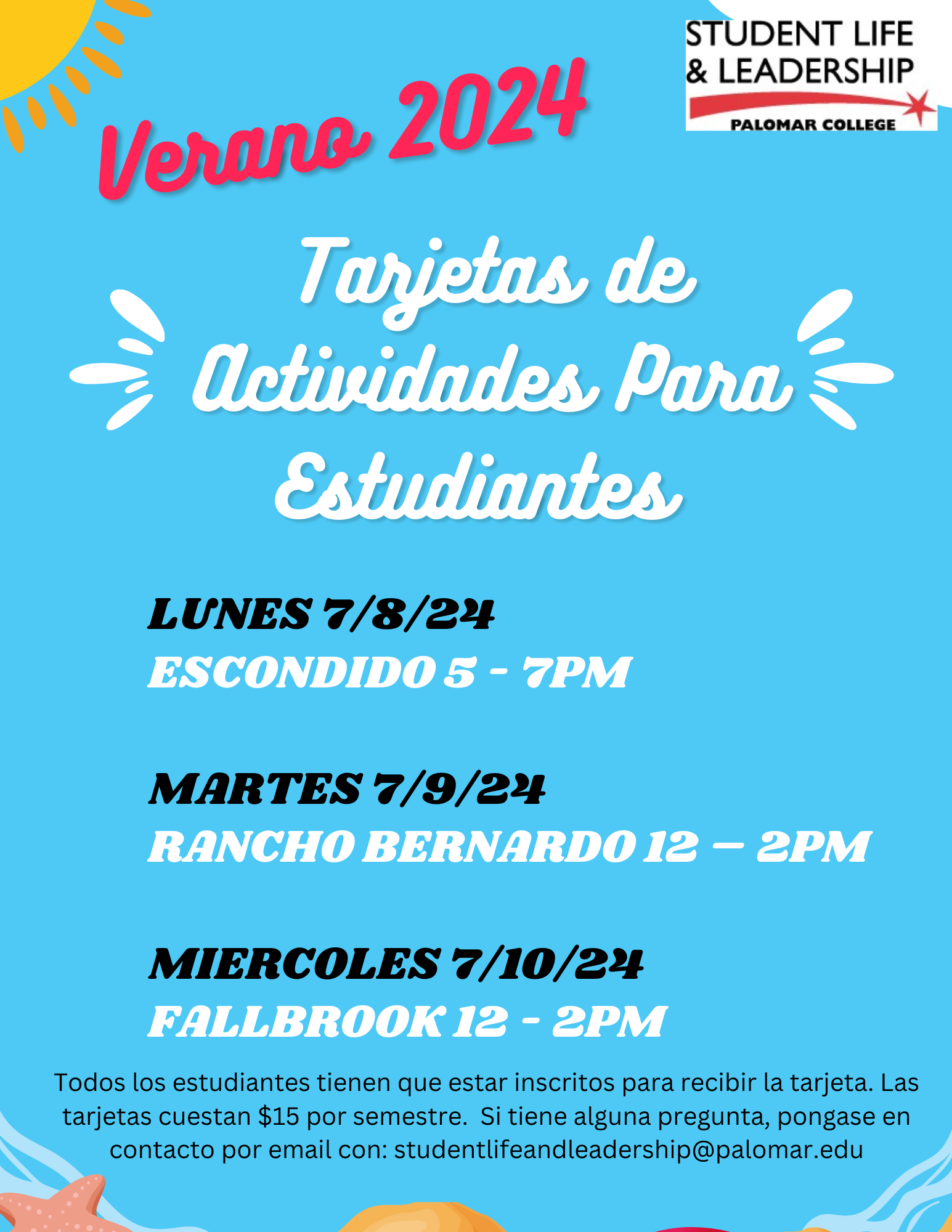 Student Activity Card – Palomar College Office of Student Life & Leadership