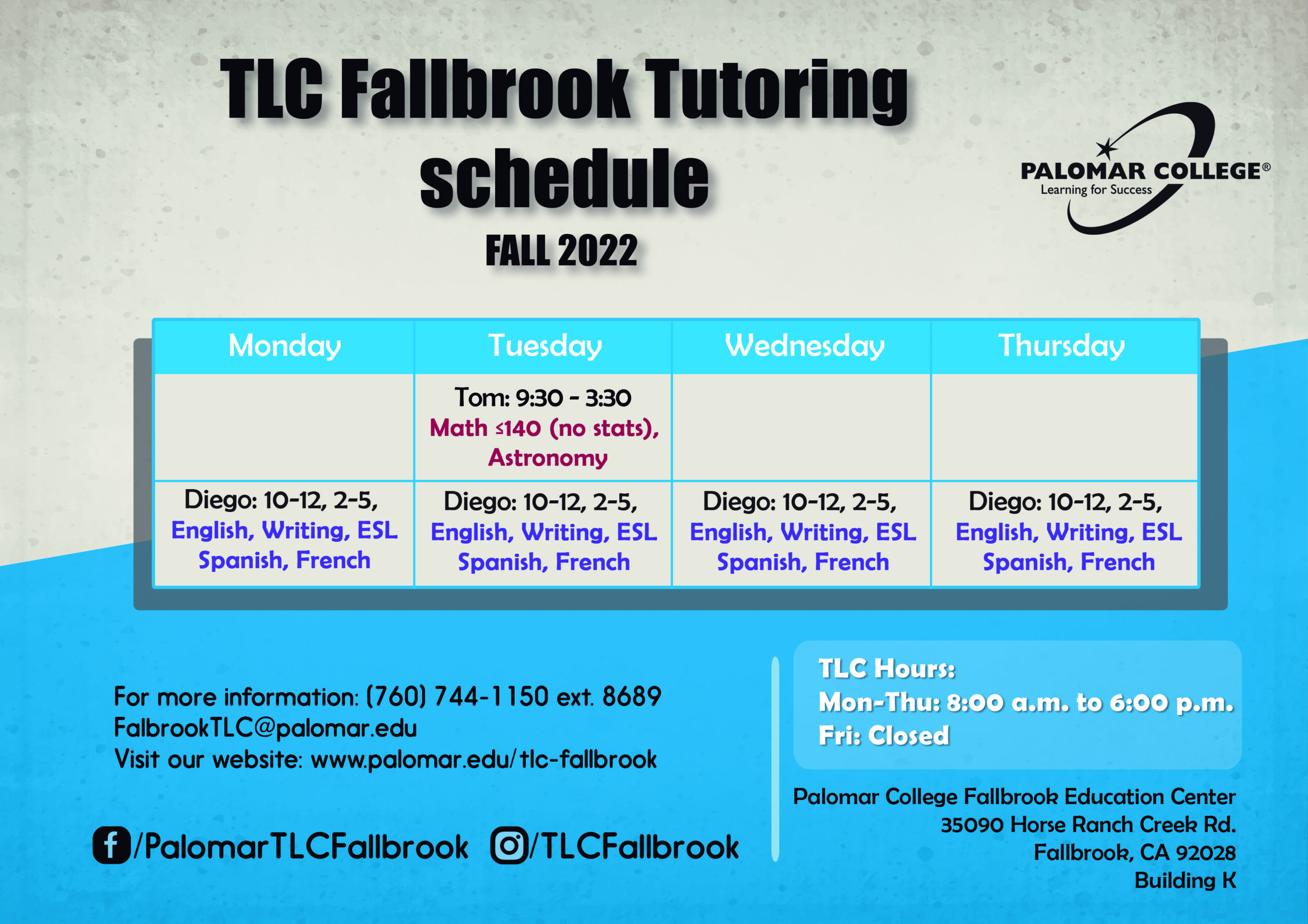 TLC Fallbrook – Palomar College Fallbrook Center