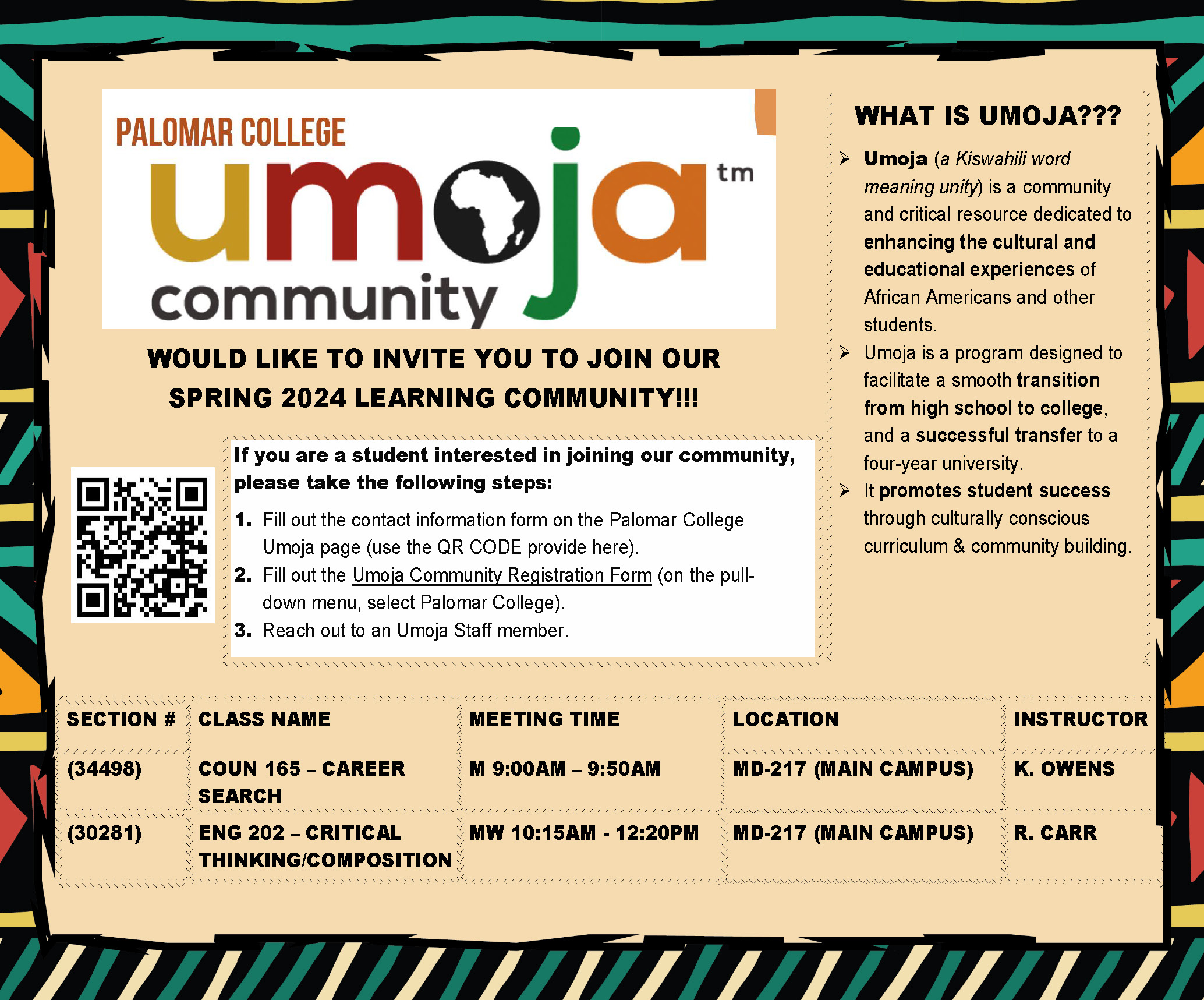 Spring 2024 Umoja Courses – UMOJA