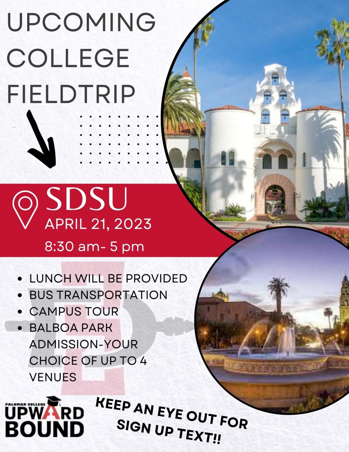 SDSU Field Trip Flyer – TRIO Upward Bound