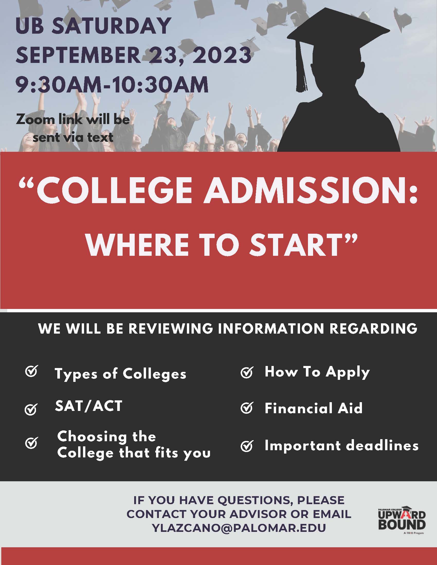 Fall UB Saturday 2023 (9/23) – TRIO Upward Bound