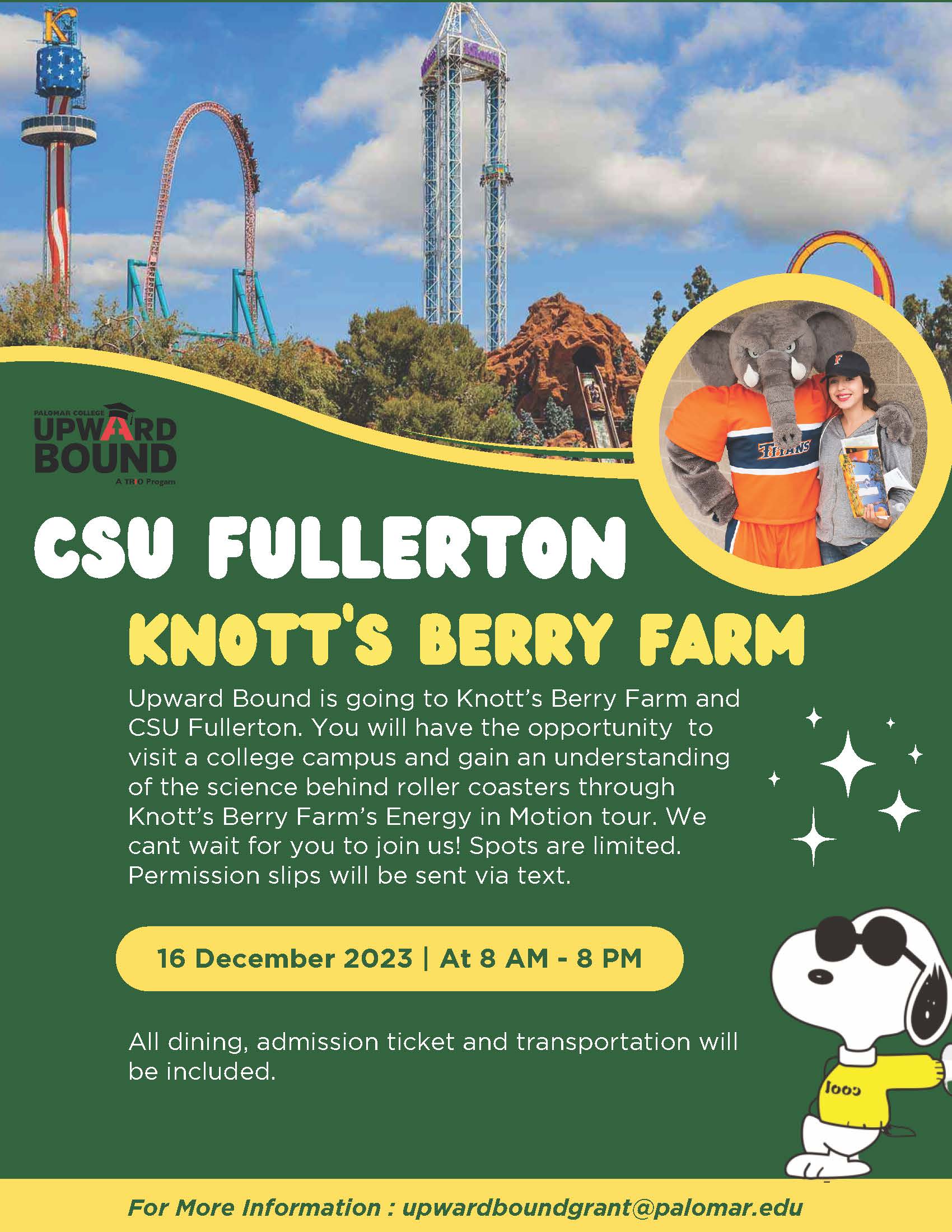 CSU Fullerton and Knott’s Berry Farm (12/16/2023) – TRIO Upward Bound